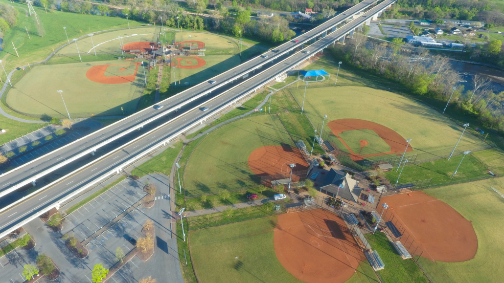 Domtar Park aerial – Kingsport Parks and Recreation